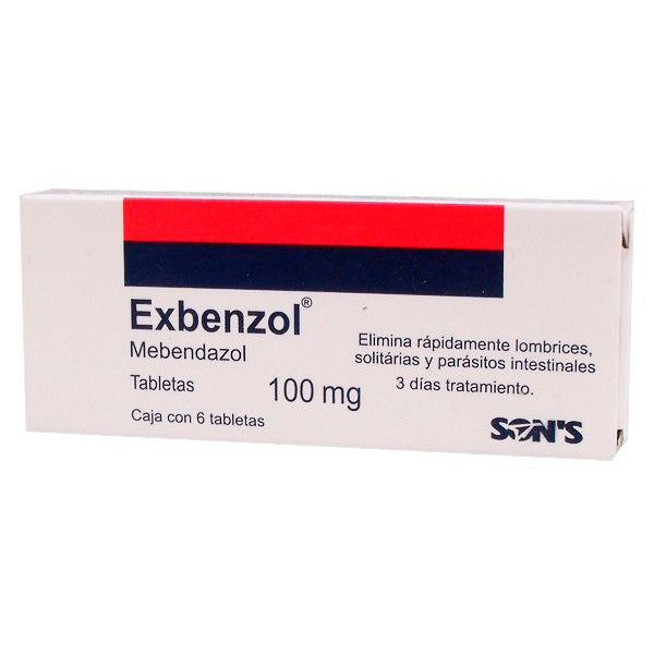 EXBENZOL (MEBENDAZOL 100MG) 6TABS – CLUB Farmaleal