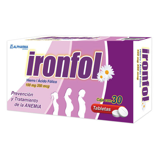 IRONFOL (HIERRO/ACIDO FOLICO) 30TABS – CLUB Farmaleal